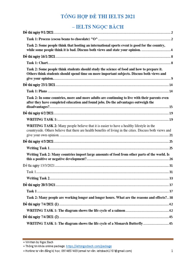GIẢI ĐỀ THI IELTS WRITING 2021 BY NGOCBACH | PDF | Climate Change ...