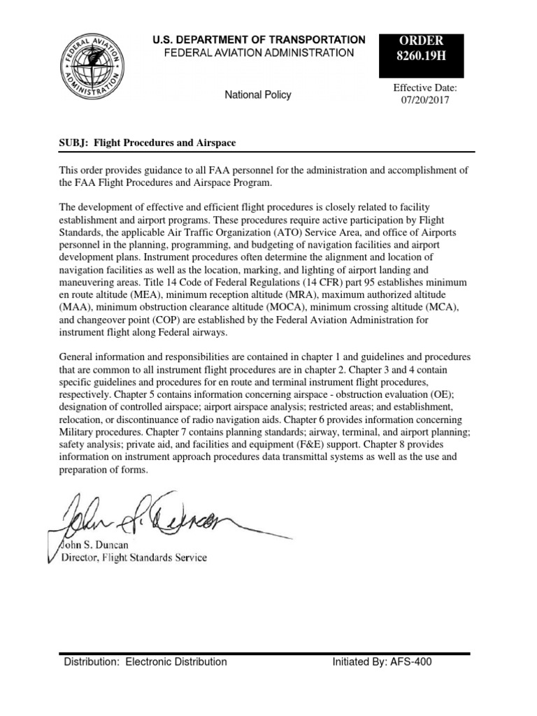 FAA Order - 8260.19H - Flight Procedures and Airspace | PDF | Air ...