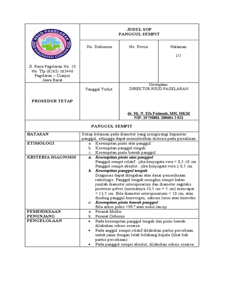 Panggul Sempit | PDF