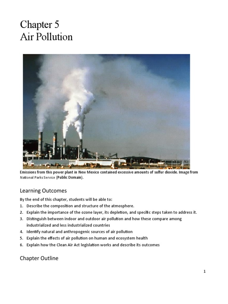 Air Pollution: Learning Outcomes | PDF | Ozone Depletion | Stratosphere