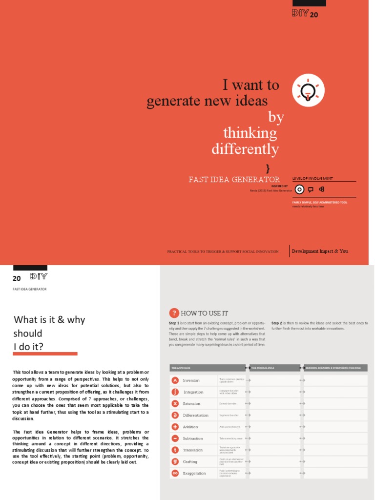 I Want To Generate New Ideas: by Thinking Differently | PDF | Medicine ...