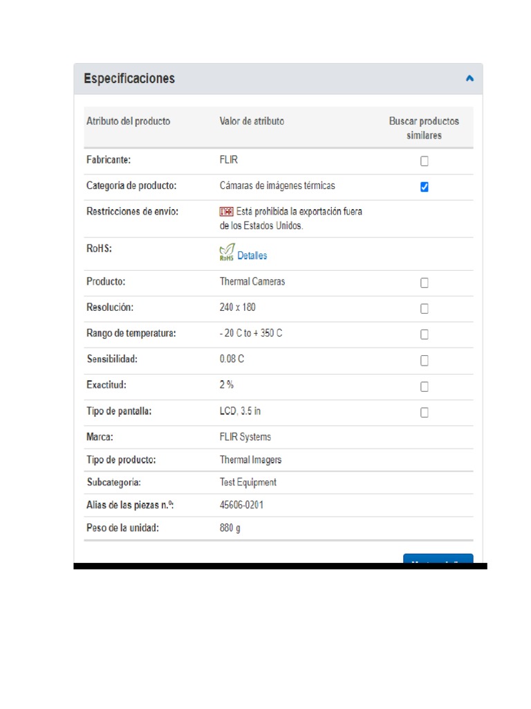 Ficha Tecnica - Flir T200 | PDF
