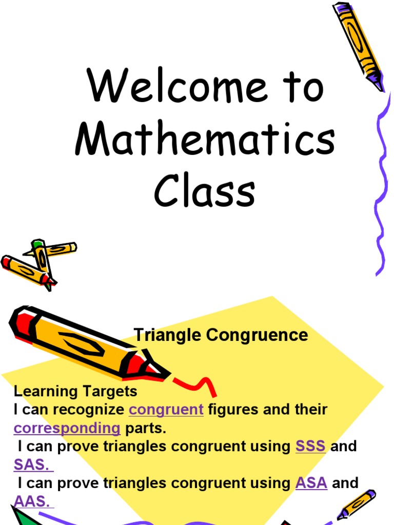 Welcome To Mathematics Class | PDF | Euclid | Elementary Geometry