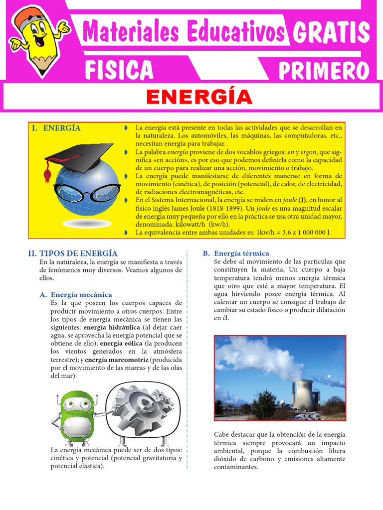 19tipos de Energía para Primer Grado de Secundaria | PDF | La energía ...