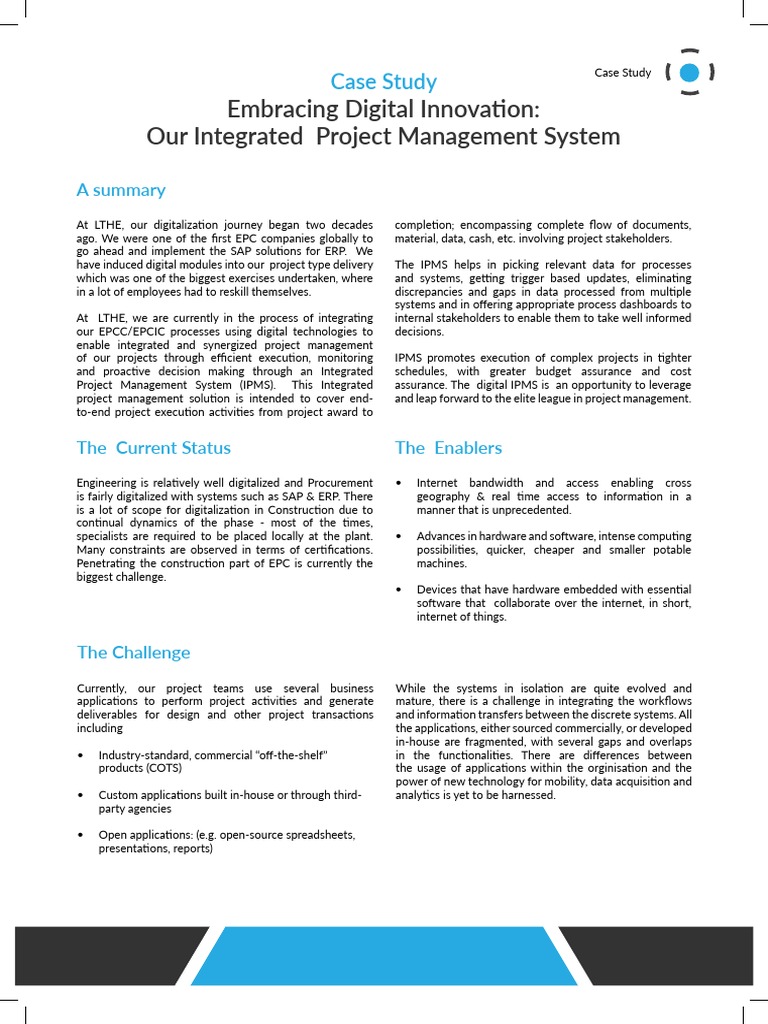 1 Embracing Digital Innovation Our Integrated Project Management System ...