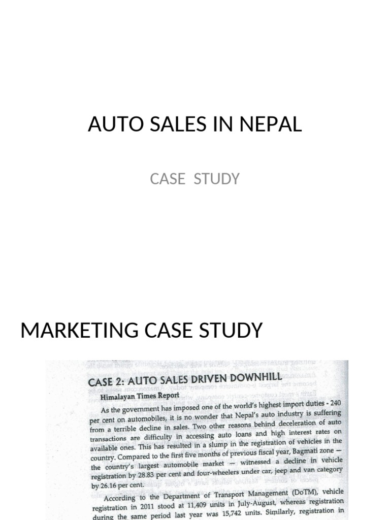 Auto Sales in Nepal: Case Study | PDF | Consumer Behaviour | Sales