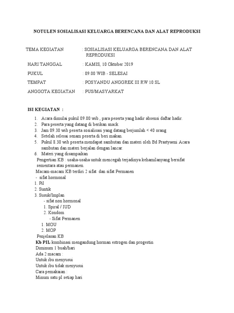 NOTULEN PROLANIS Contoh | PDF