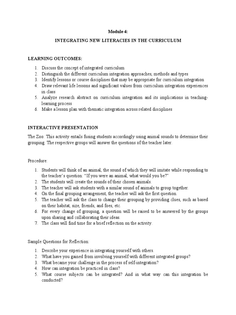 Curriculum Integration Approaches | PDF | Interdisciplinarity | Curriculum