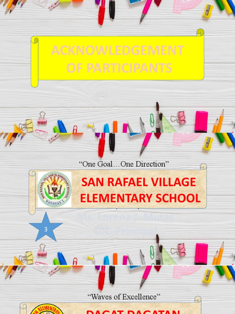 Acknowledgement of Participants | PDF