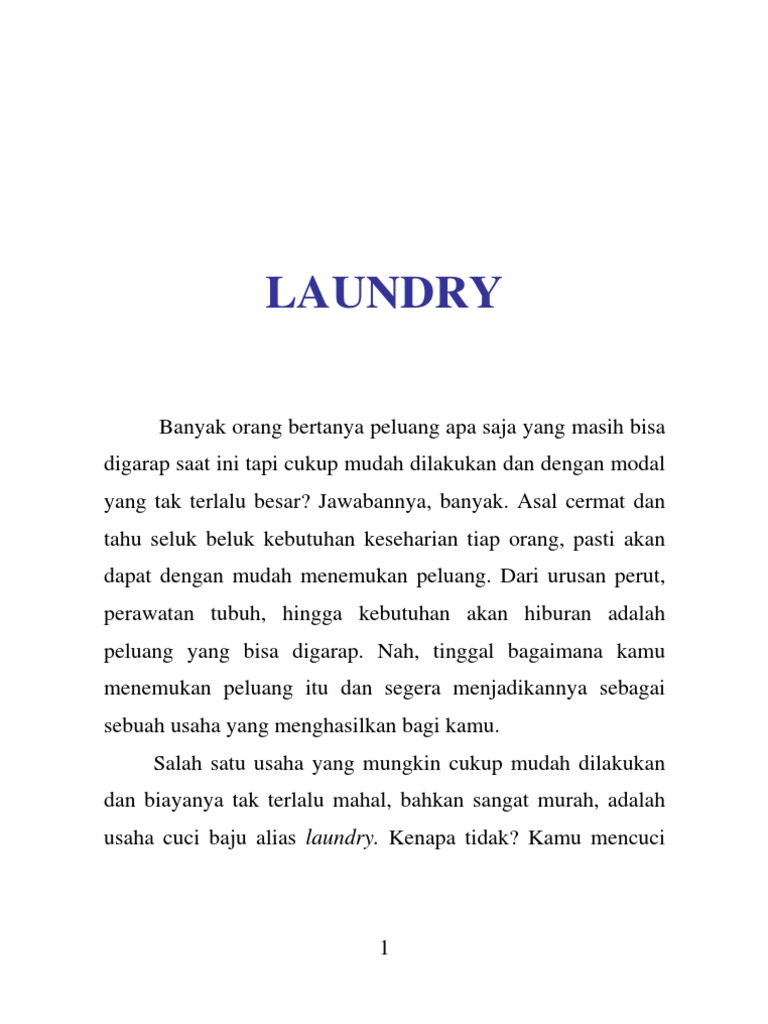 Bisnis Laundry | PDF