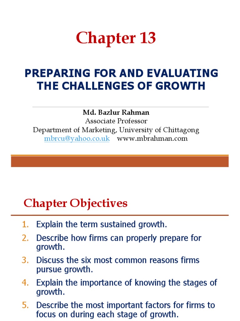 Chapter 13 Preparing For and Evaluating The Challenges of Growth Compatibility Mode | PDF ...