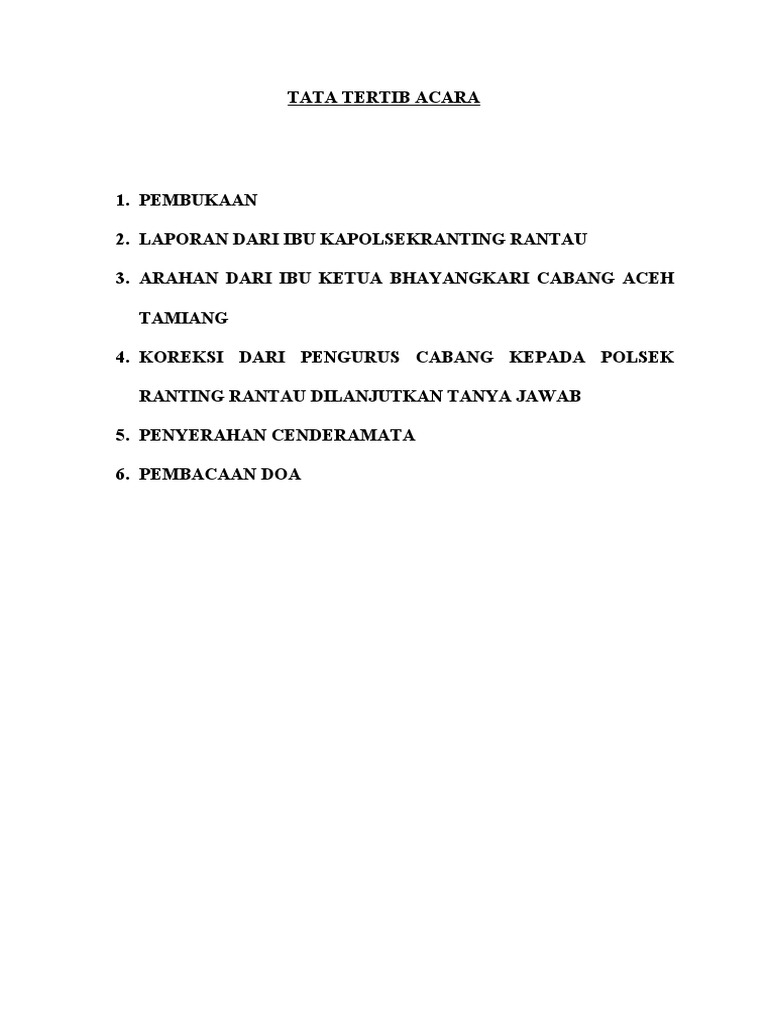 Tata Tertib Acara | PDF