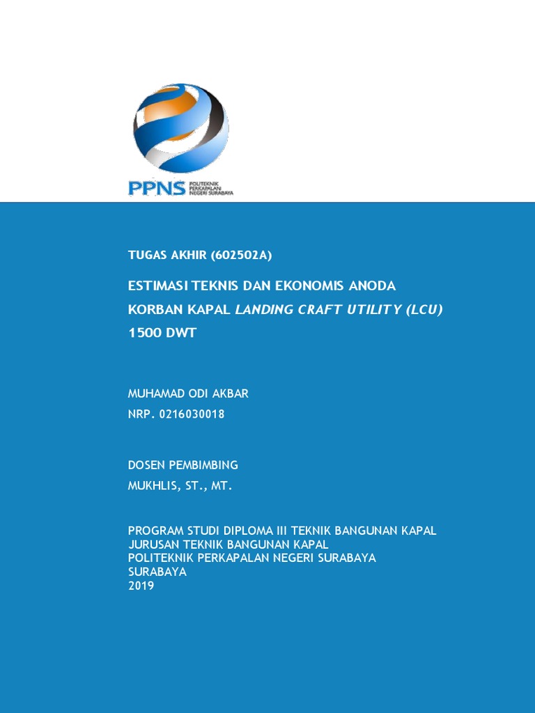 Estimasi Anoda Korban LCU 1500 DWT | PDF
