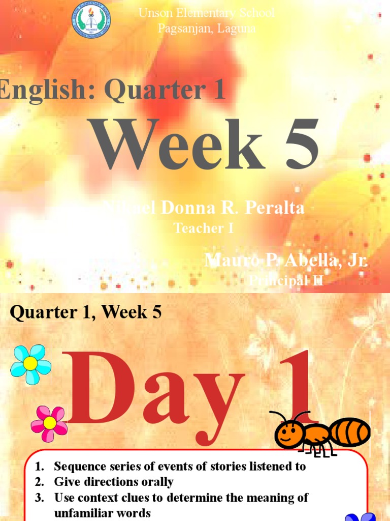 Quarter 1 Week 5 English 4 | PDF | Cakes | Foods