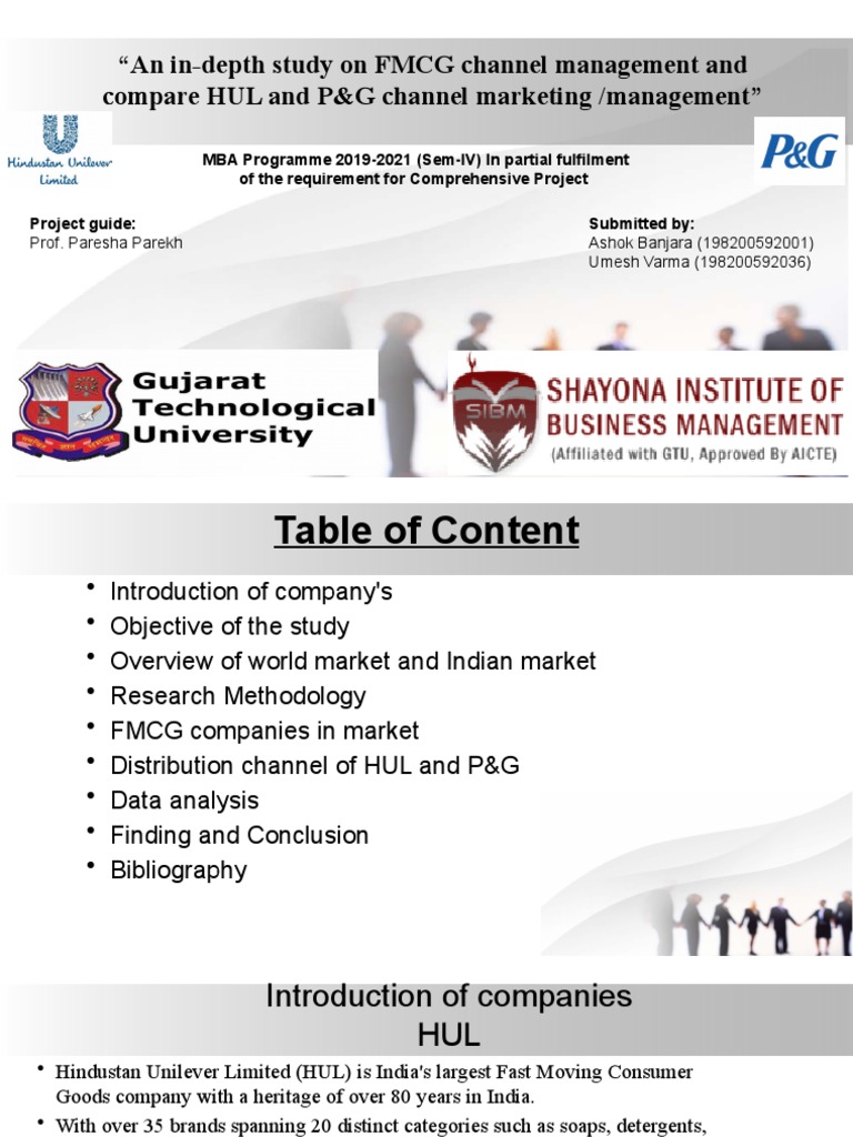 An In-Depth Study On FMCG Channel Management and Compare HUL and P&G ...