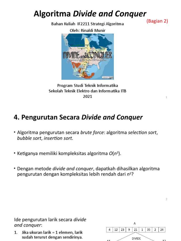 Algoritma Divide and Conquer (2021) Bagian2 | PDF