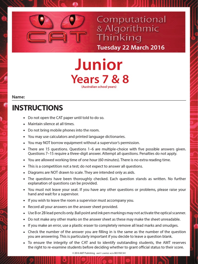 Junior: Years 7 & 8 | PDF | Algorithms | Computing