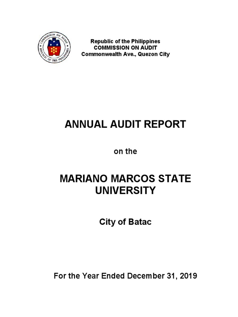 01-MMSU2019 Audit Report | PDF | Depreciation | Financial Services