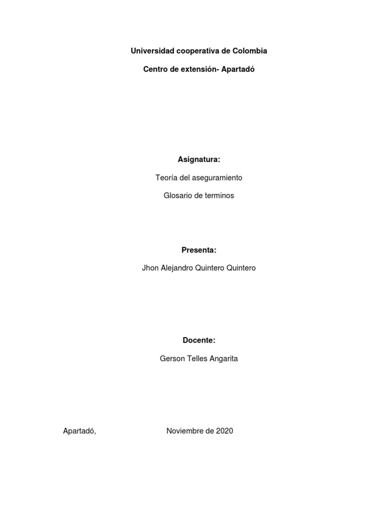 Glosario Términos de Auditoría | PDF | Auditoría | Empresas