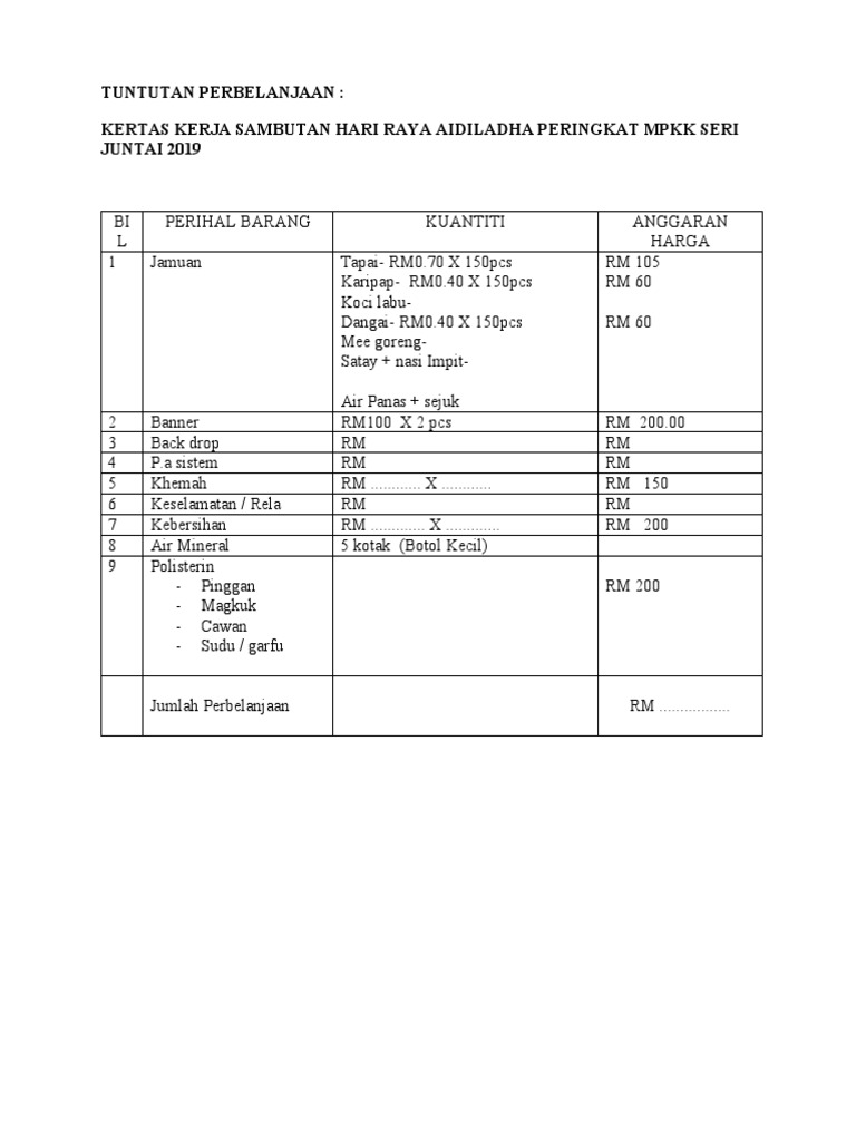 Tuntutan Perbelanjaan | PDF