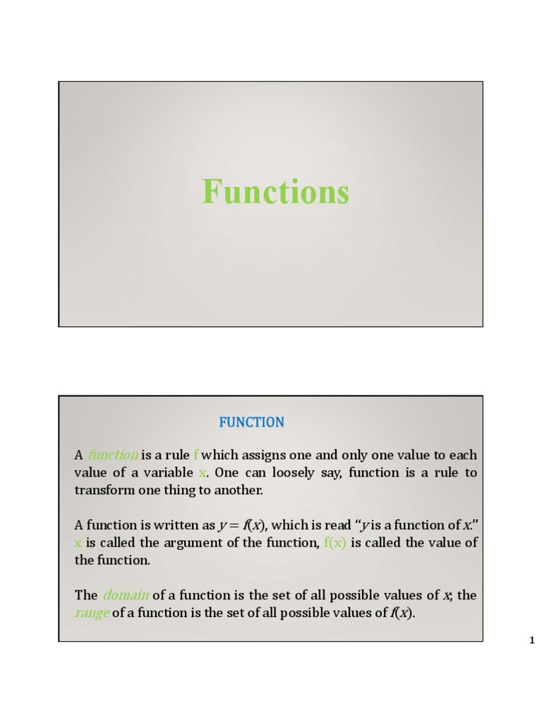 Function 1 | PDF | Quadratic Equation | Function (Mathematics)