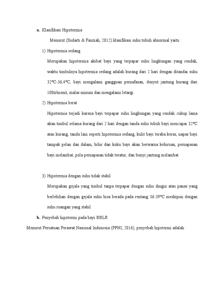 Klasifikasi Hipotermia | PDF