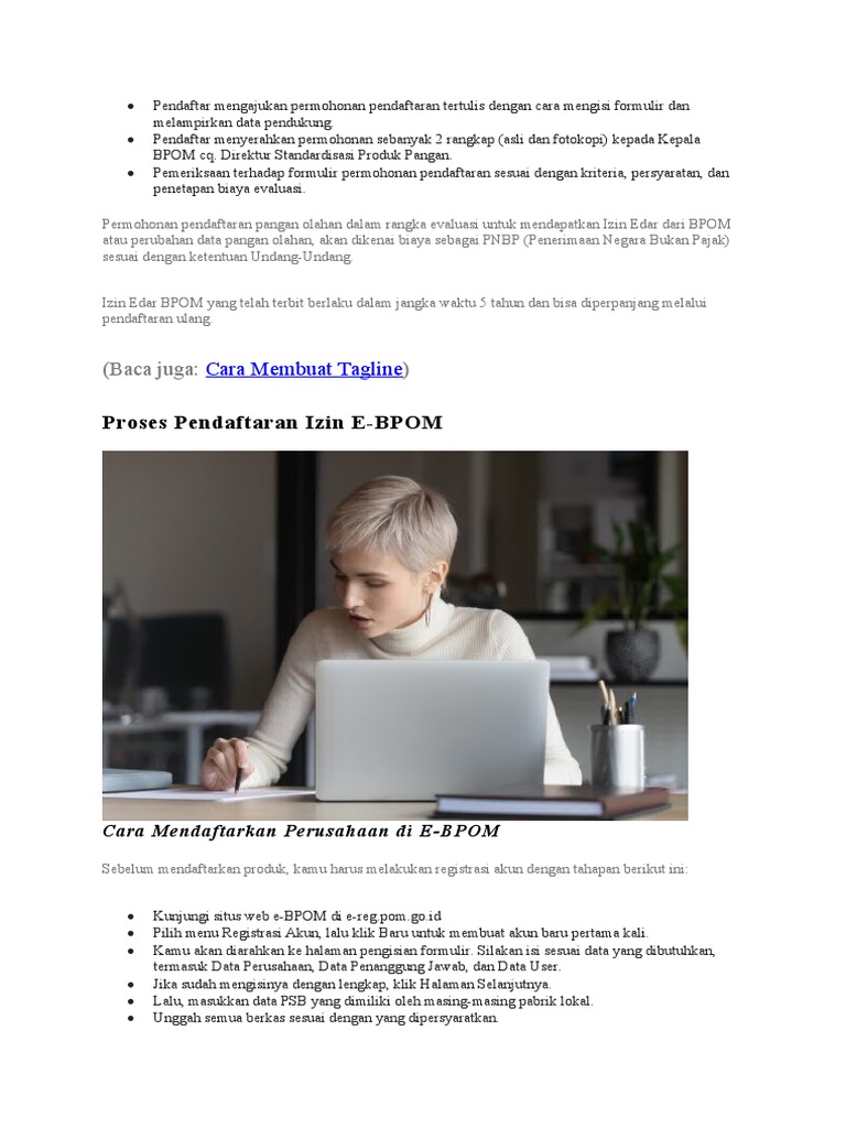 Pendaftaran Bpom Pdf
