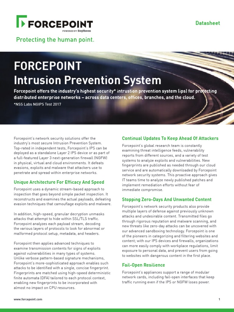 Datasheet Forcepoint Intrusion Prevention System en | PDF | Denial Of Service Attack | Computer ...