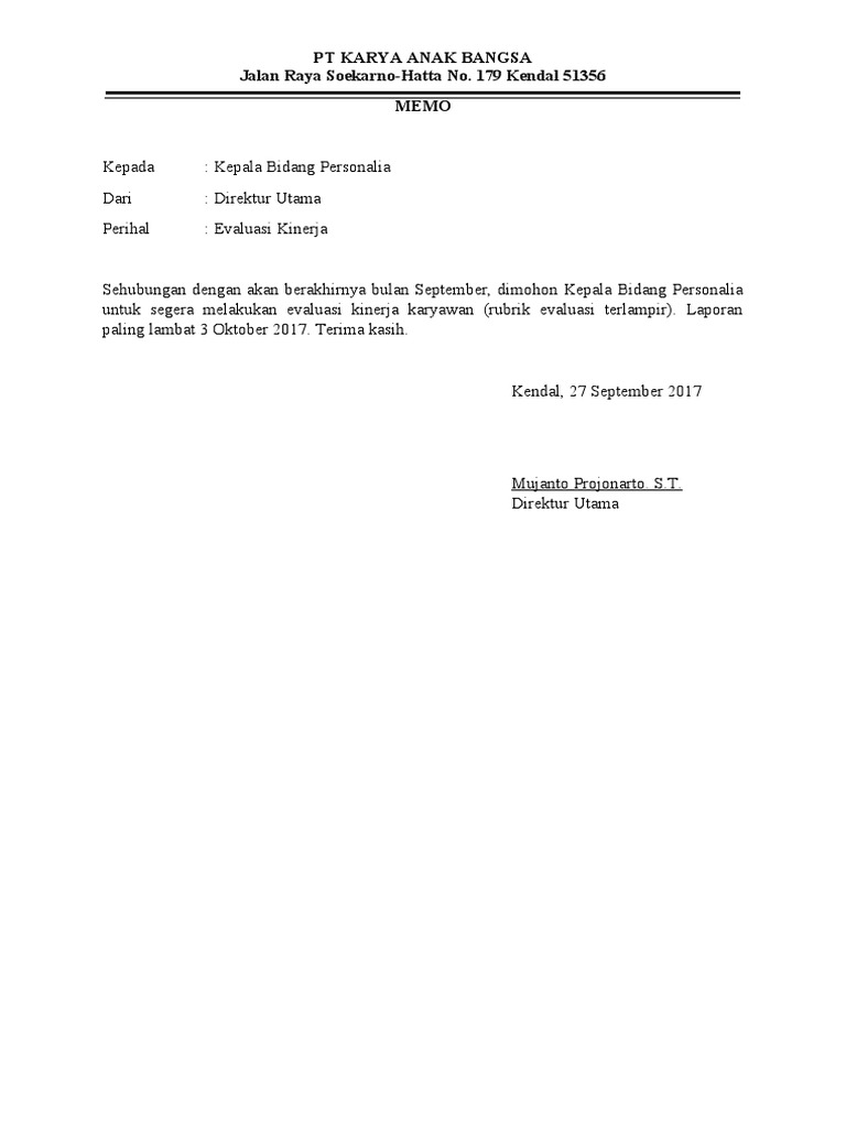 NOTA Dan MEMO | PDF