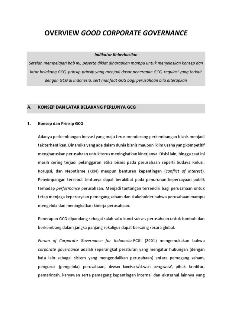 Materi Pressentasi GCG | PDF
