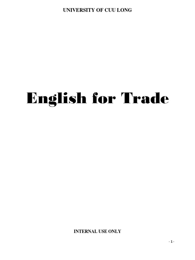 English For Trade - Book | PDF | Economies | Trade