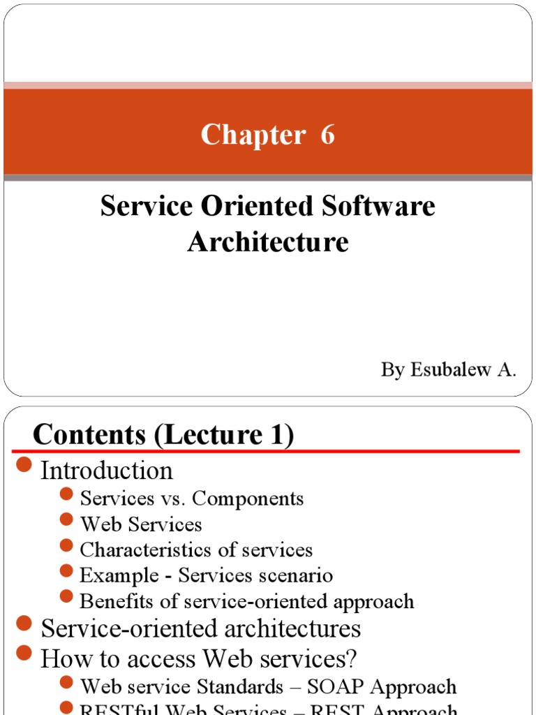 Chapter 6 - Service-Oriented Architecture (Lecture 8 & 9) - 1 | PDF | Soap | Service Oriented ...