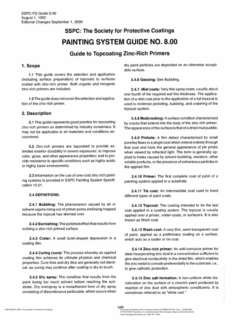 Painting System Guide No.: SSPC: The Society For Protective Coatings ...