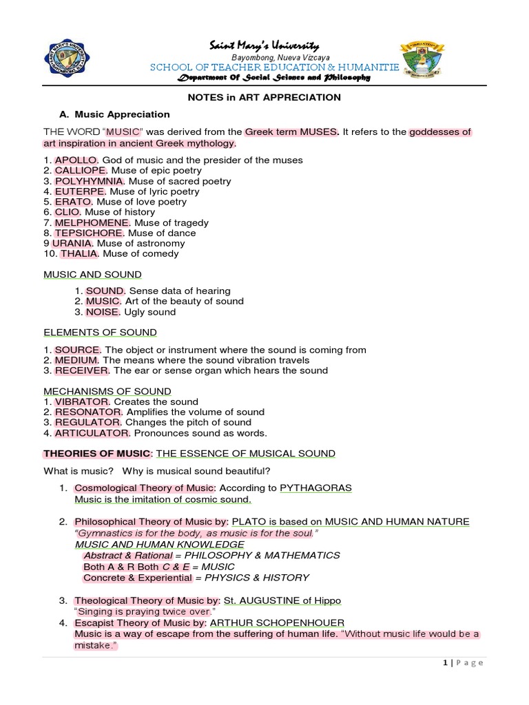 Integrating Music in Art Appreciation | PDF | Muse | Musical Instruments