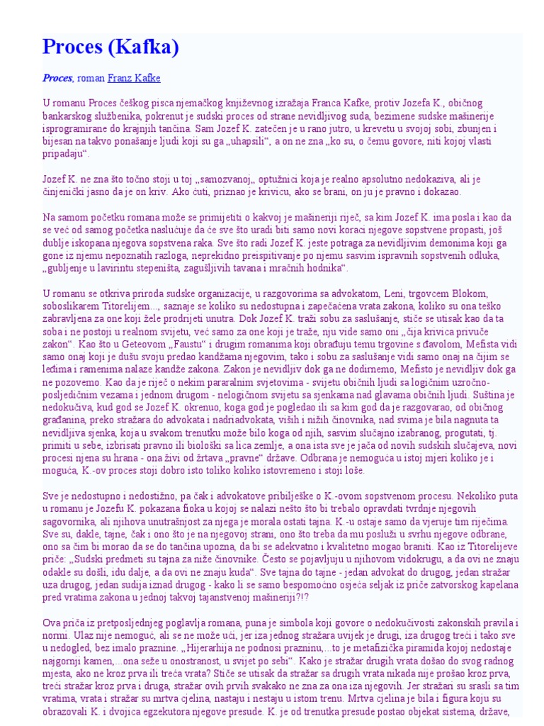 Franc Kafka - Proces | PDF
