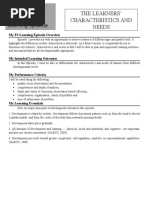Field Study 1: Learners' Development Matrix | PDF | Learning | Teachers