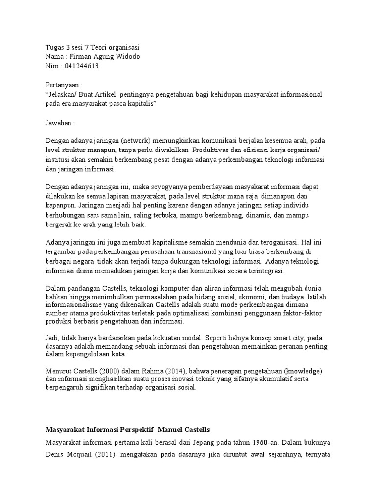 Tugas 3 Sesi 7 Teori Organisasi | PDF | Politik | Ilmu Sosial