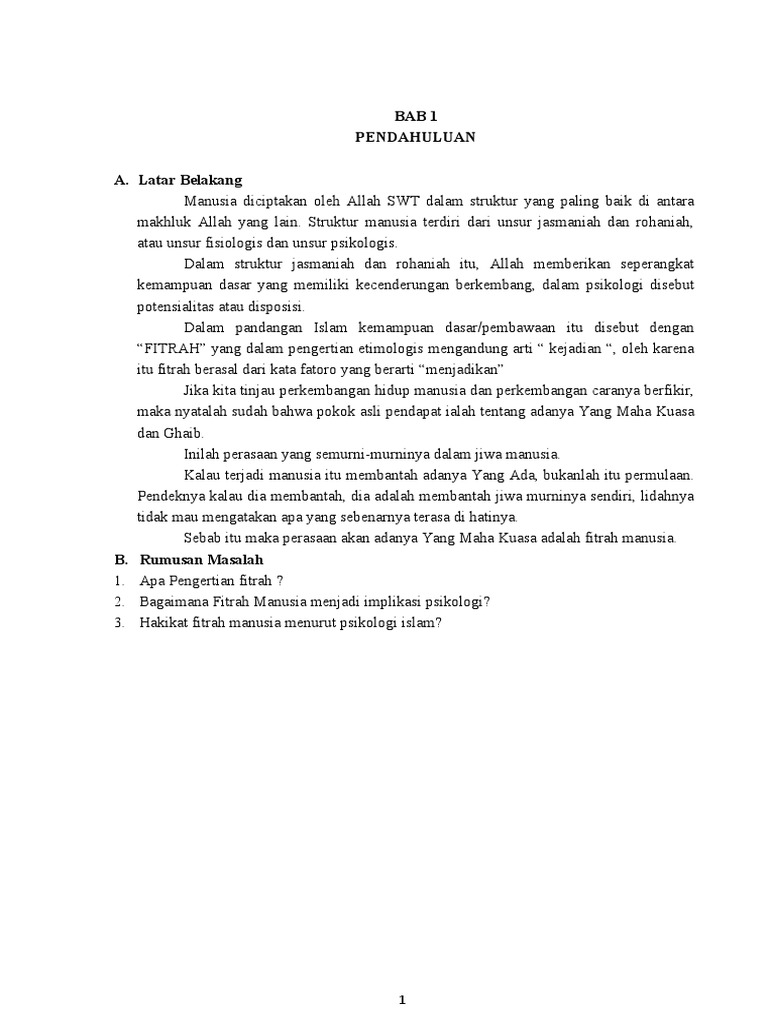 Makalah Fitrah Manusia | PDF | Filsafat