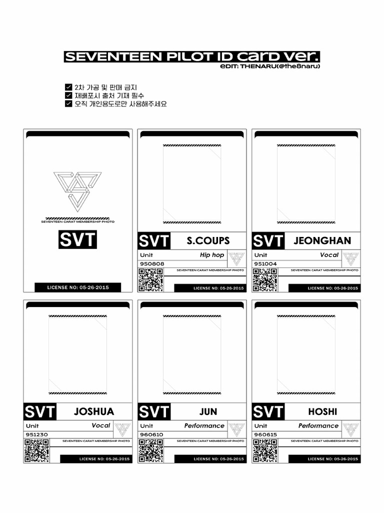 SEVENTEEN Pilot Id Card 01 | PDF