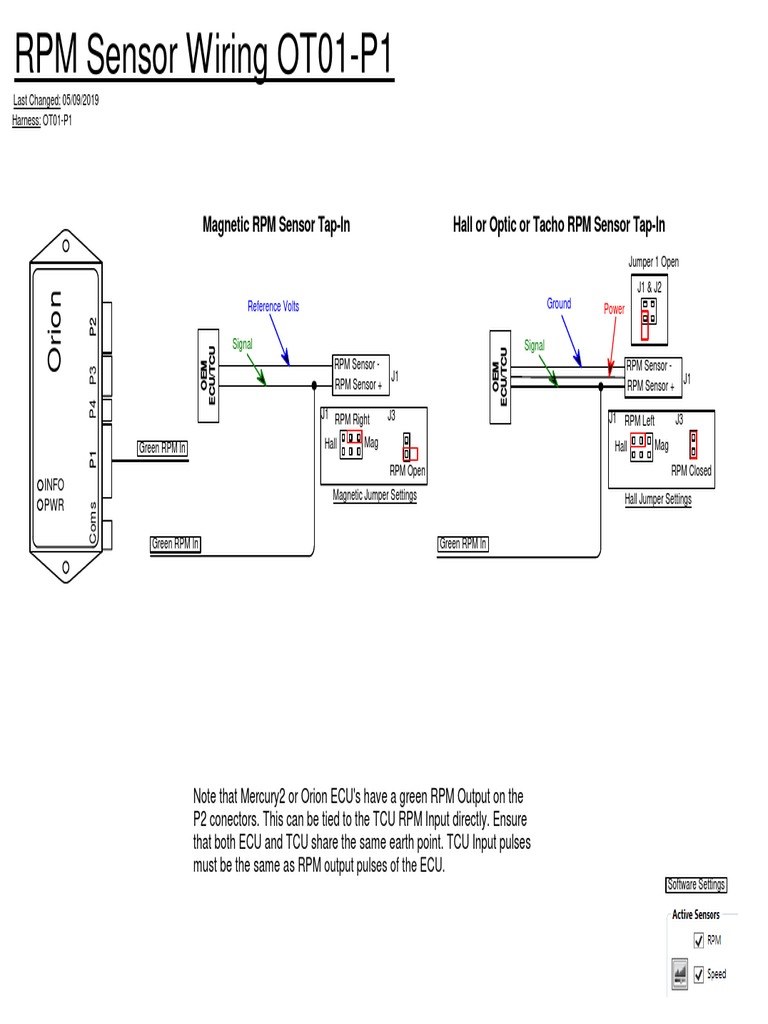 RPM Sensor Wiring OT01-P1: Magnetic RPM Sensor Tap-In Hall or Optic or ...