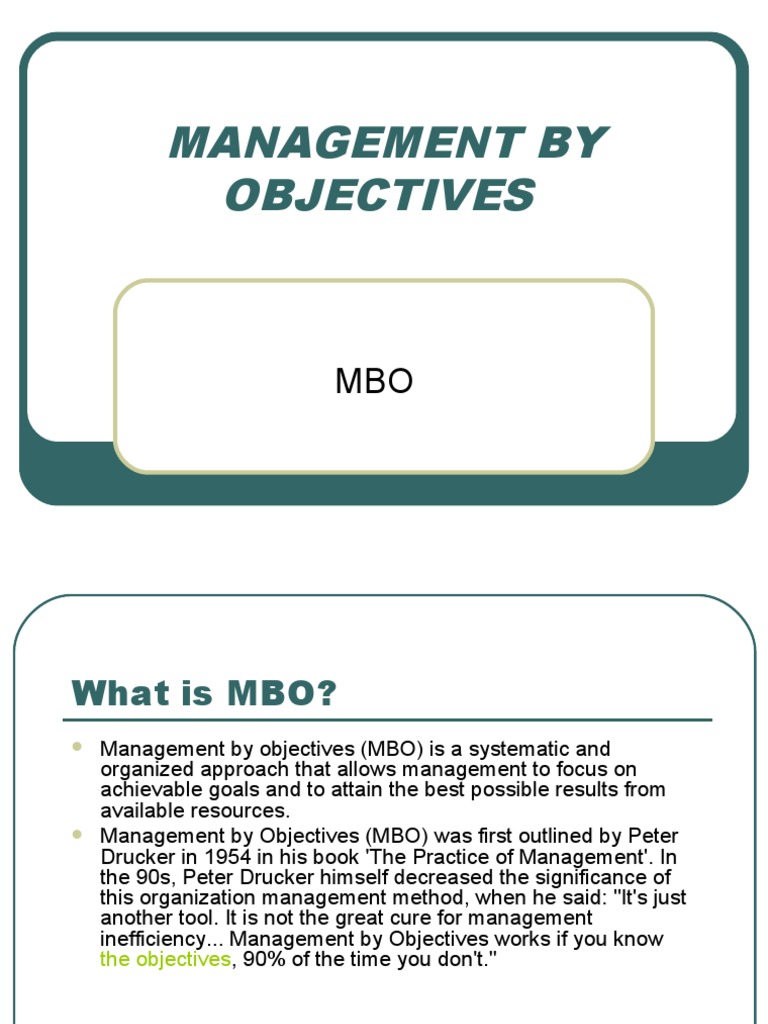 Management by Objectives | PDF