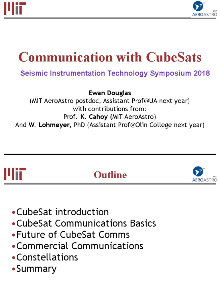 CubeSat Communication Insights 2018 | PDF | Satellite Television ...