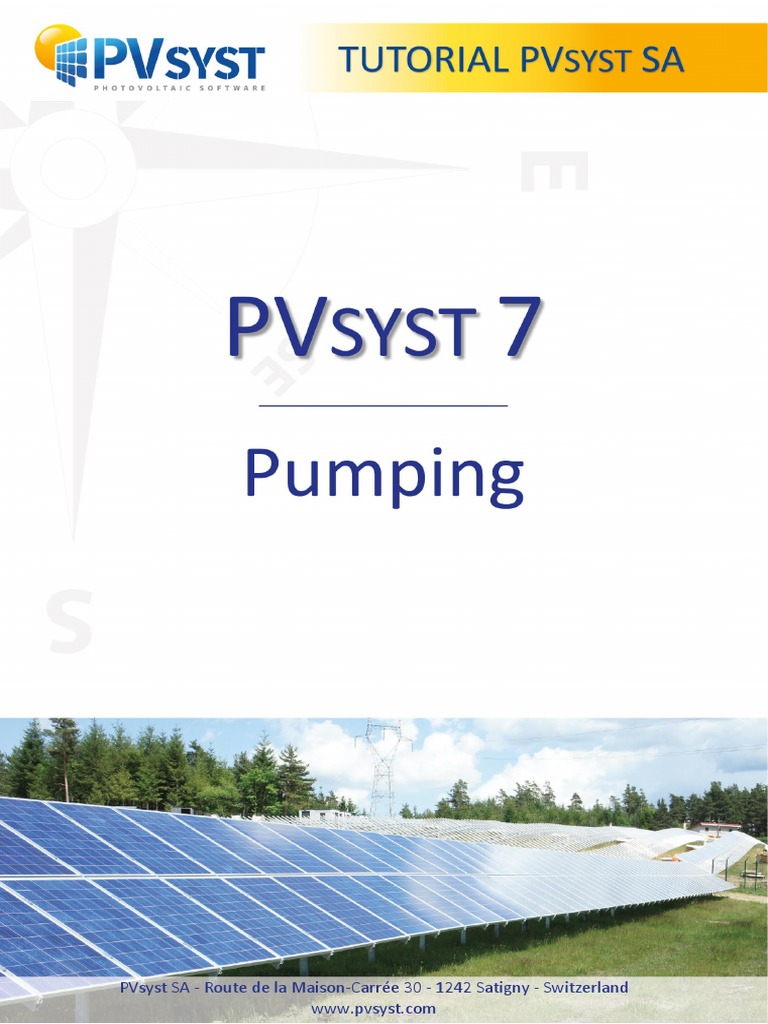 PVsyst Pumping System Tutorials | PDF | Technology & Engineering
