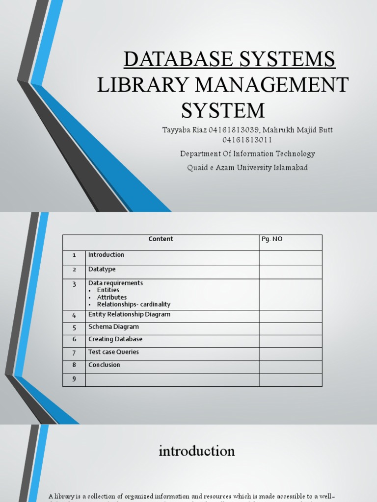 Managing Library Resources: Developing a Database Management System for ...