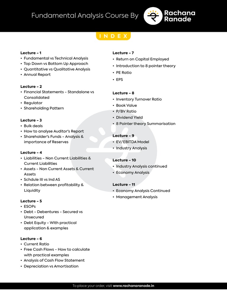 Fundamental Analysis - Index | PDF