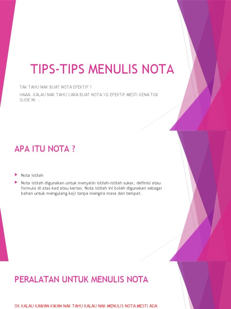 Tips-Tips Menulis Nota | PDF