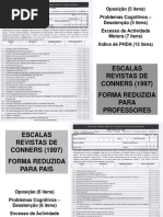 ESCALA CONNERS VERSÃO Completa Pais | PDF