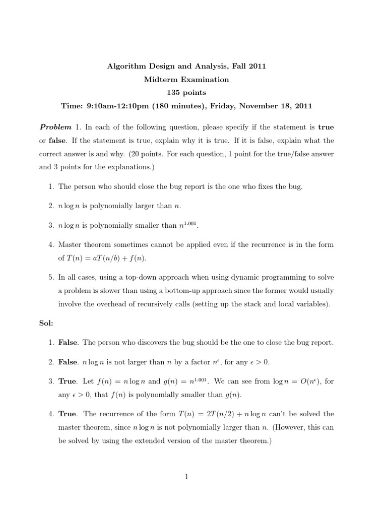 CS702. 2011-Sol | PDF | Cache (Computing) | Time Complexity