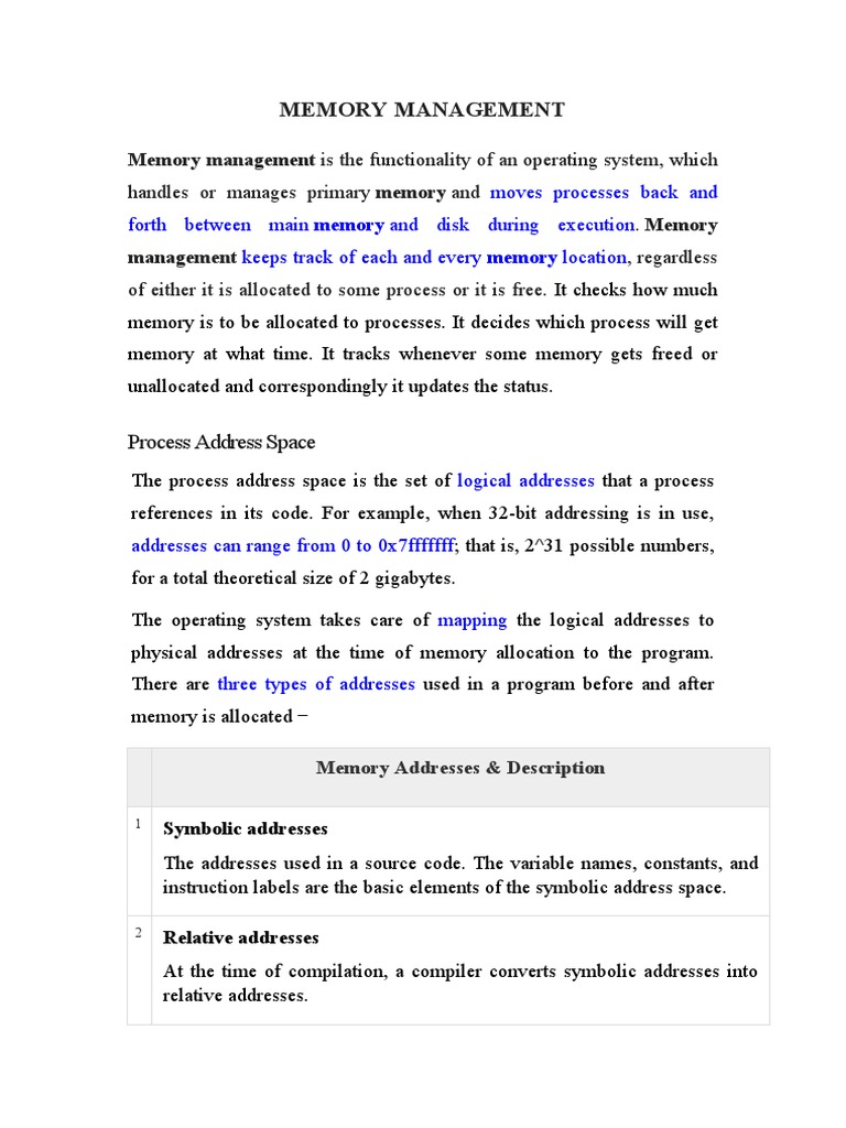 Memory Management | PDF | Library (Computing) | Computer Data Storage