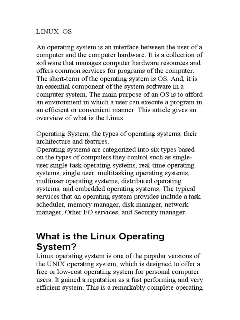 What Is The Linux Operating System? | PDF | Operating System | Linux
